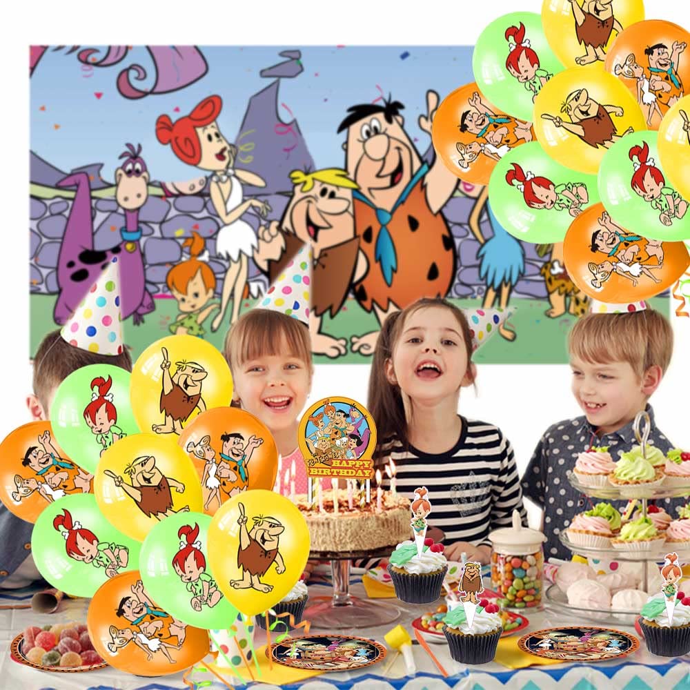 Flintstones Party Supplies Birthday Decorations Plates Balloons Banner Cake Toppers Decorations Decor