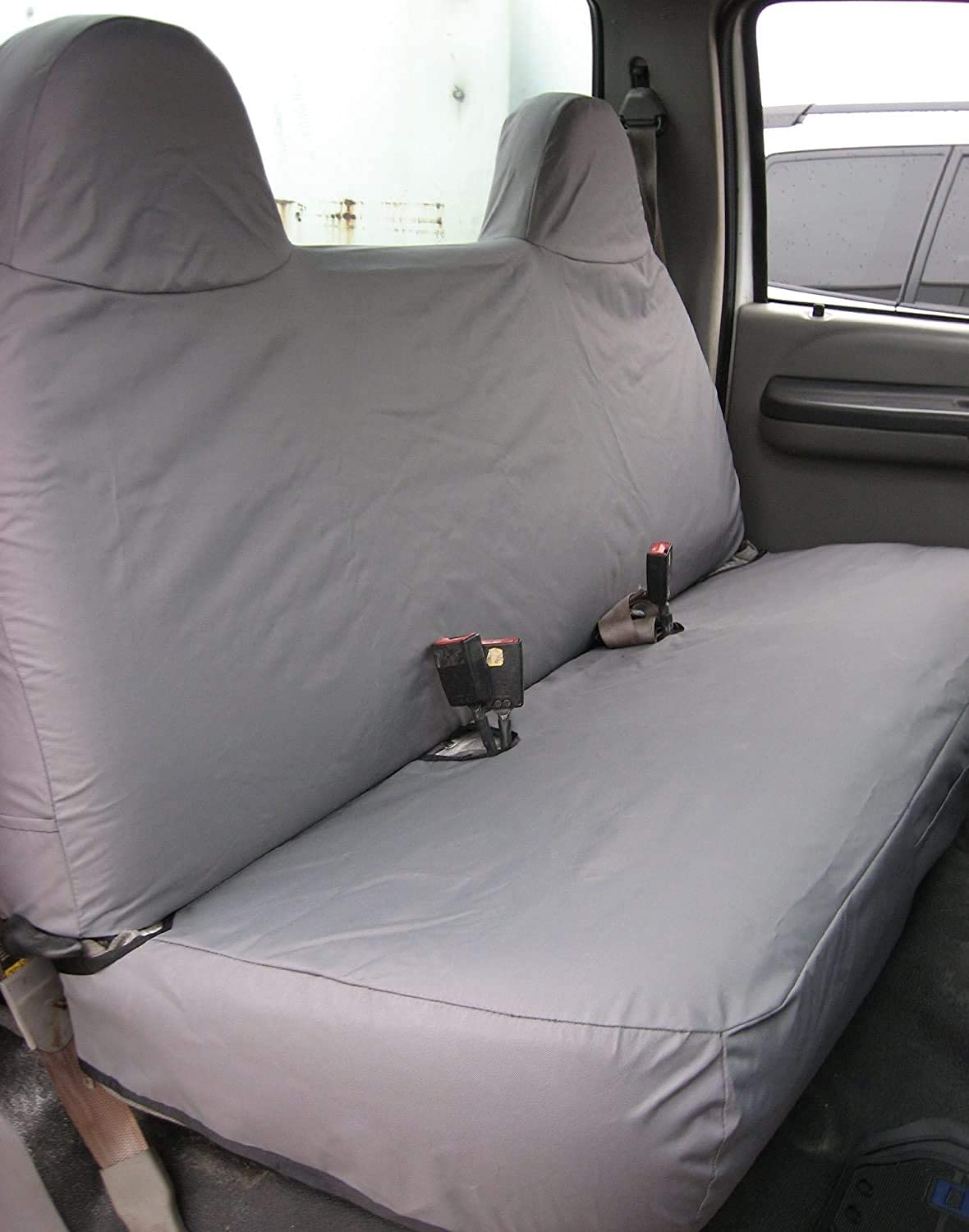 Durafit Seat Covers F236 C8 1999-2007 Ford F250-F550 Work Truck with a Front Solid Bench Seat, Custom Exact Fit Seat Covers (F236 C8 Gray Endura)