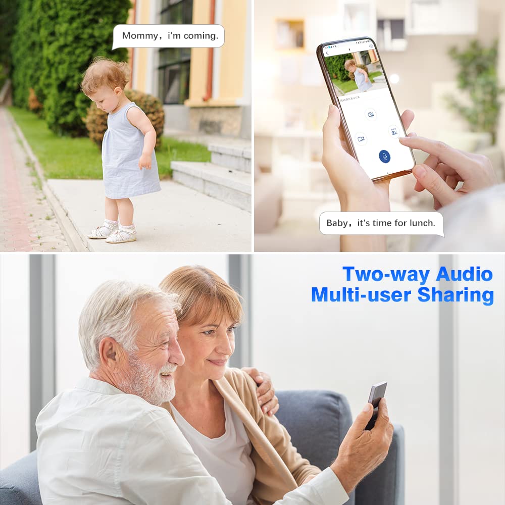Ctronics 4MP Dual Lens Security Camera Outdoor WiFi 4 Pack, 2.4/5GHz WiFi Camera with 6X Hybrid Zoom, 360° PTZ Surveillance IP Camera, Human Detection with Auto Tracking, Color Night Vision, IP66 690c