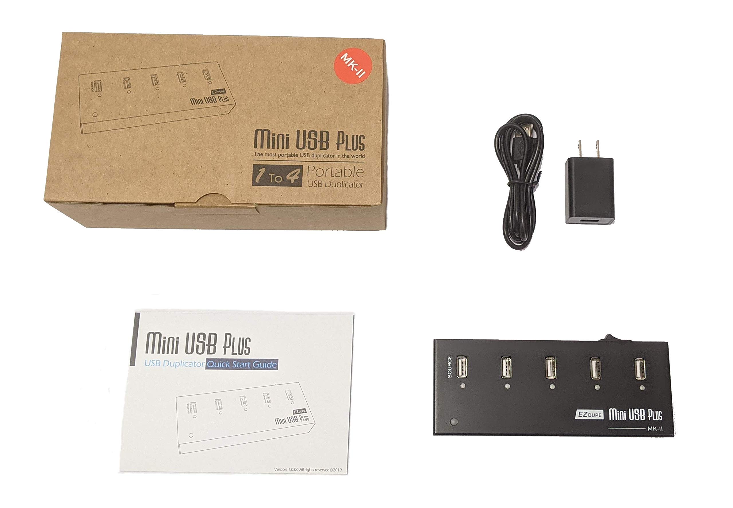 EZ DUPE 1 to 4 Mini USB Plus MK II Duplicator [New Update Version] - Standalone USB Flash Drive Copier