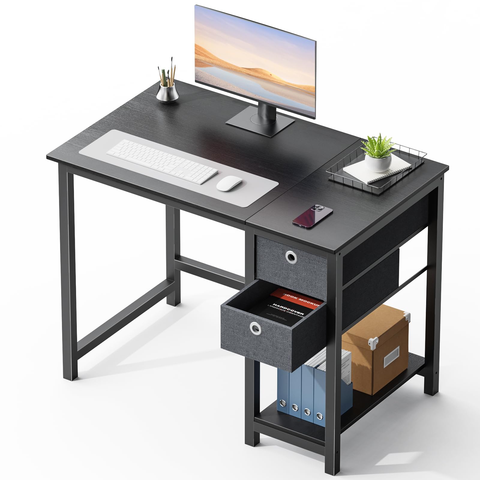 DUMOS Home Office Computer Desk, 40 Inch, Black