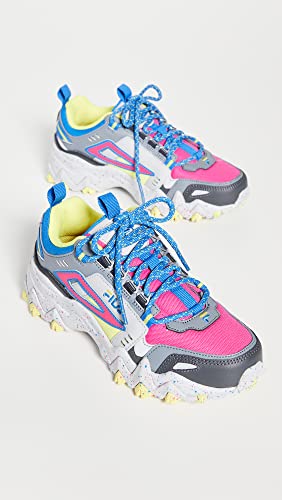 FILA Women's Oakmont TR Sneaker, Pink Glo/Monument/Electric Blue, 7