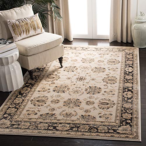 SAFAVIEH Vintage Collection Accent Rug - 4' x 5'7", Ivory & Brown, Oriental Distressed Design, Non-Shedding & Easy Care, Ideal for High Traffic Areas in Entryway, Living Room, Bedroom (VTG575J)