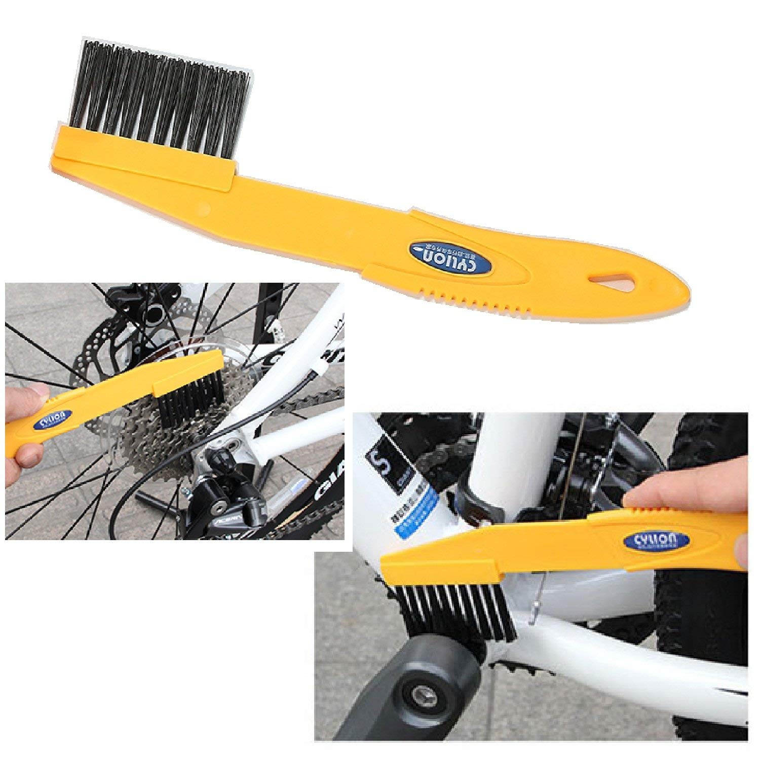 Cylion Bicycle Cleaning kit, Mountain tire Brush, Corner Brush, Gloves, Roulette, Hook,Precision Bicycle Cleaning Brush Tool for Mountain, Road, City, Hybrid
