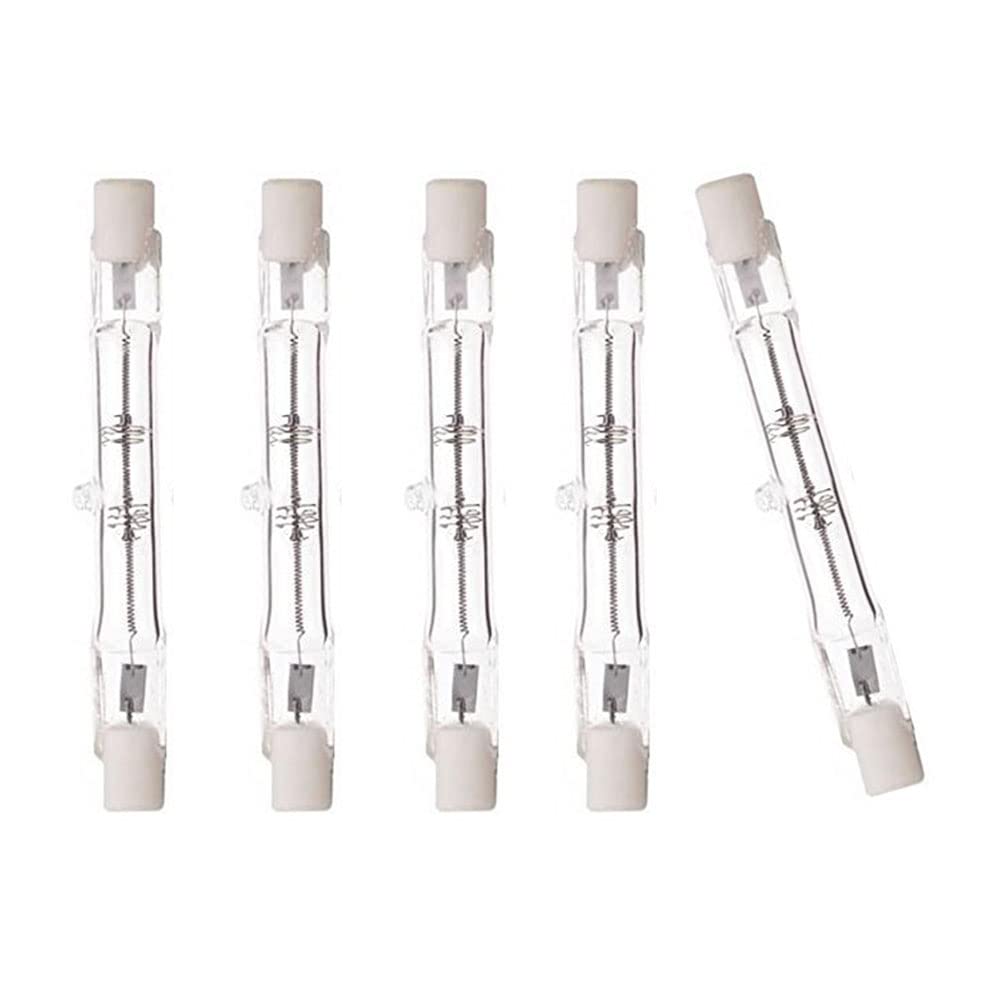 Edearkar 78mm 200W Halogen Light J Type Double Ended T3 Halogen Light Bulbs 120V 200W Flood Lights Quartz Tube Lamps for Work, Security, Landscape Lights, Floor Lamps, Pack of 5