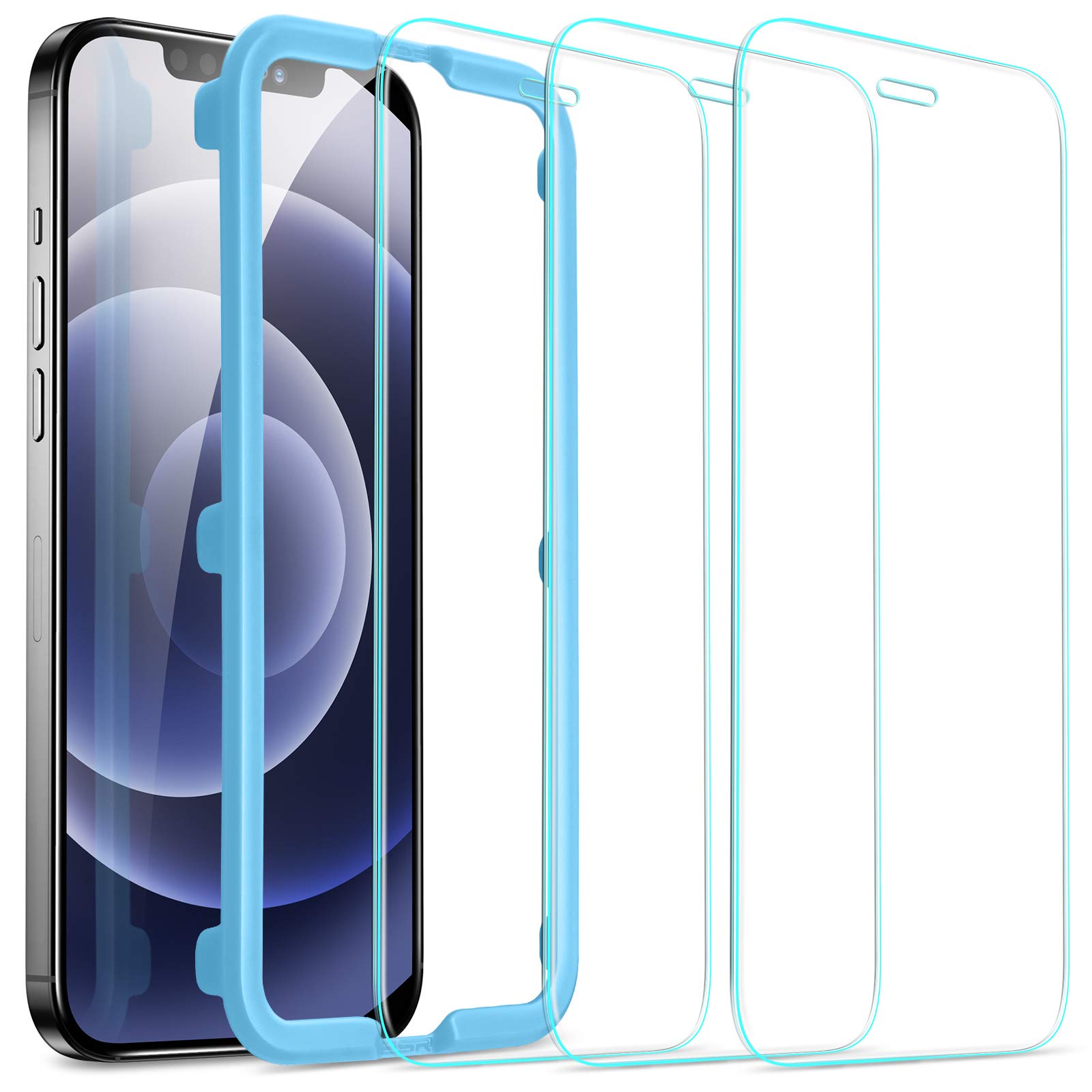 ESR Tempered-Glass Screen Protector for iPhone 12 Mini [3-Pack] [Easy Installation Frame] [Case-Friendly] Premium Tempered Glass Screen Protector for 12 Mini 2020, 5.4-Inch