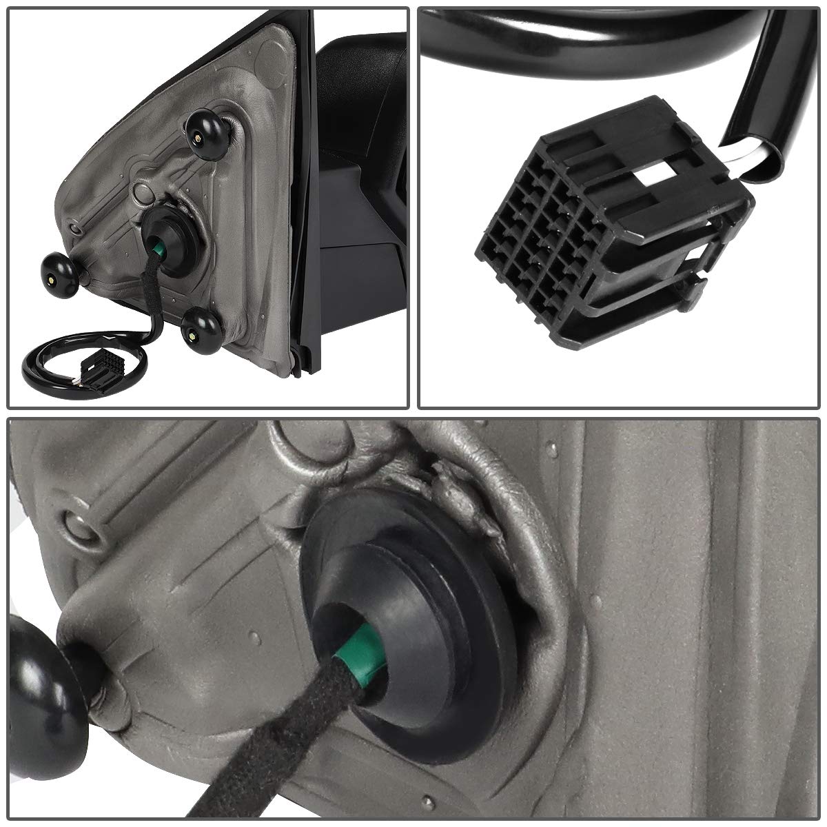 DNA Motoring TWM-050-T111-BK-R Right Side Powered+Heated Foldable Rear View Towing Mirror Compatible With 14-18 Silverado/Sierra 1500