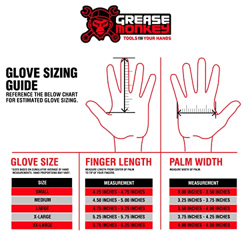 GREASE MONKEY 22102-23 Pro Fingerless All Purpose Work Gloves & Workout Gloves, Single Pair, Medium