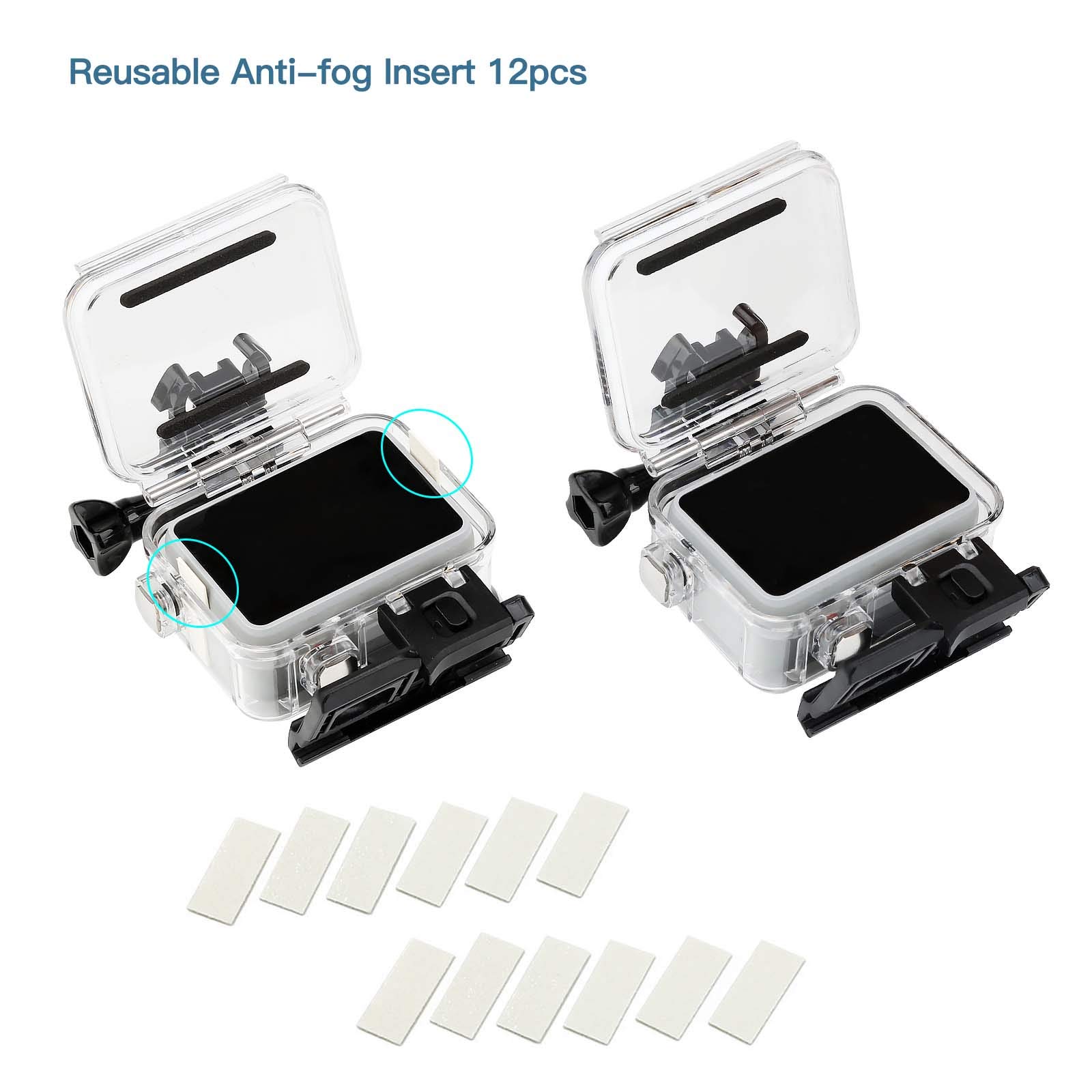 D&F Waterproof Housing Case for HERO7 White & Hero 7 Silver, 30M Underwater Photography Protective Shell with Screen Protector Films and Anti-Fog Inserts Accessories