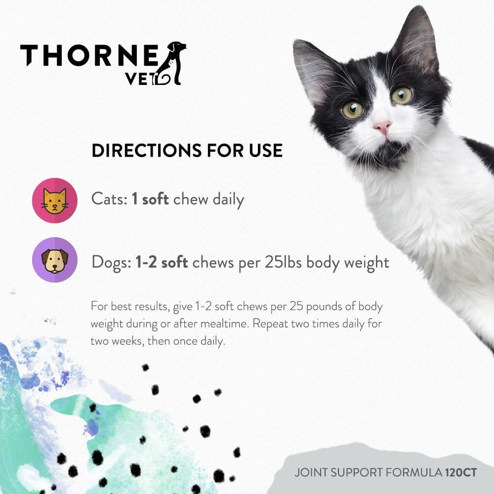 ThorneVET Joint Support Formula β Dog & Cat Joint Health Support, 120 Soft Chews