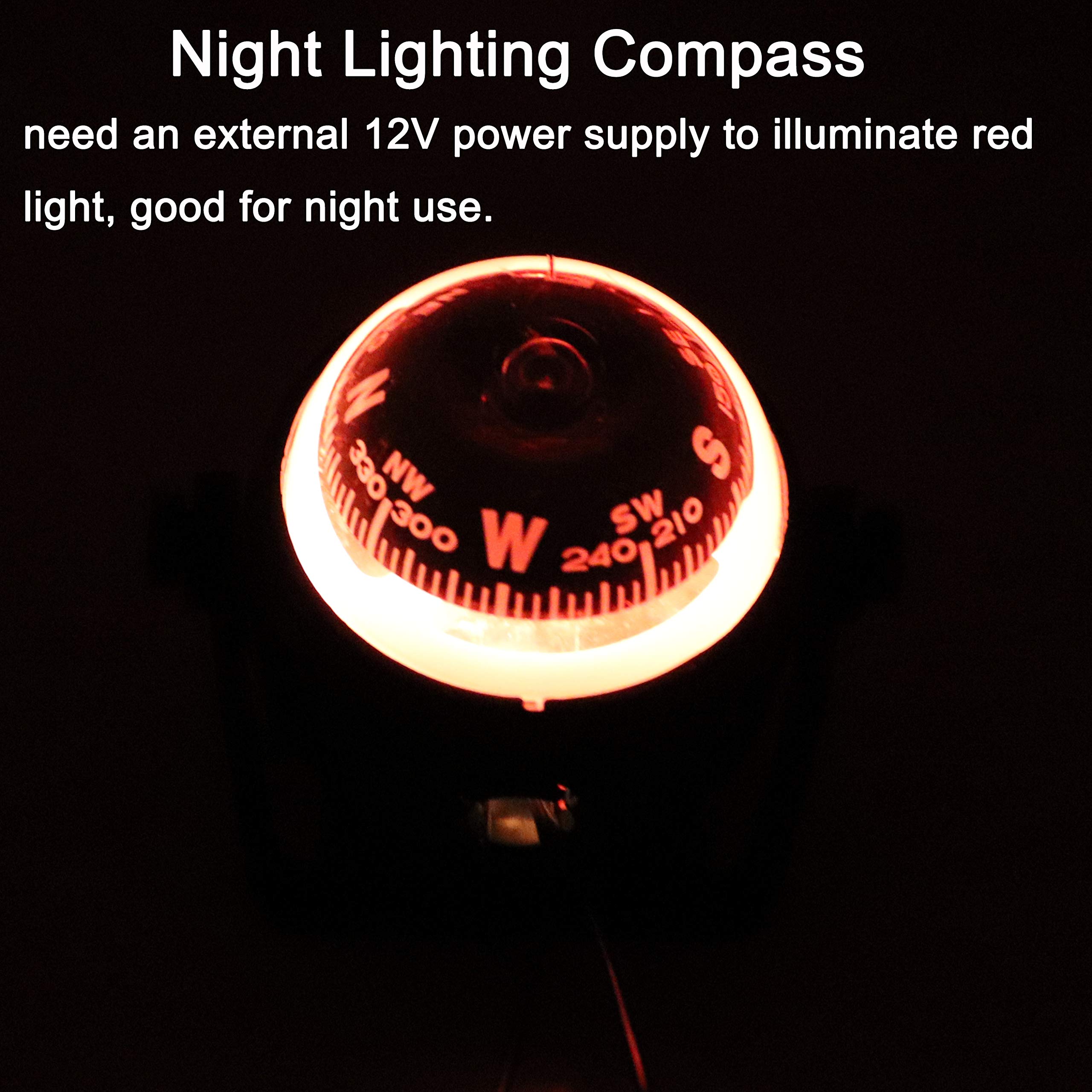 DETUCK Boat Compass Dashboard Marine Compass for Boat Compass Dash Mount Night Lighting