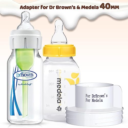 w-maxa Baby Bottle Adapter, Portable Bottle Warmer Adapter for Dr Brown’s & Medela-40MM