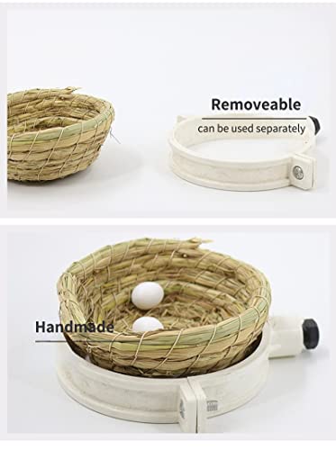 Yu’s north Bird Breeding Nest Bed for Parakeet Cockatiel Canary Lovebird and Small Parrot Cage Hatching Nesting Box (Straw)