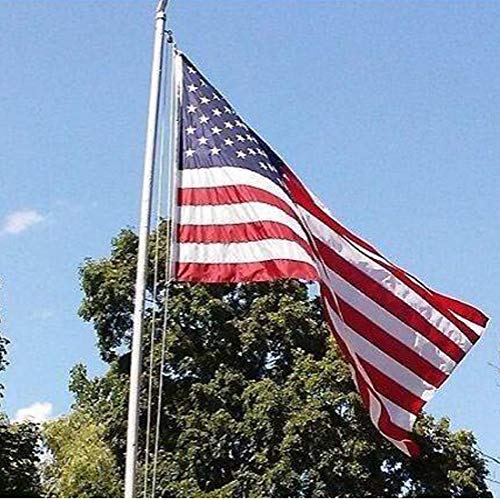 Huouo 1/4" Flagpole Rope - Solid Braid Polyester Flag Halyard Line Designed for Flag Pole (50 Feet)