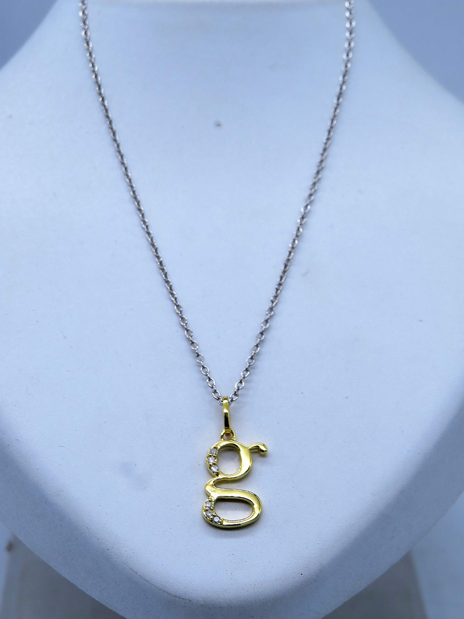 Dazzlingrock Collection 0.05 Carat (ctw) 10K Diamond Lowercase Letter 'g' Initial Pendant, Yellow Gold