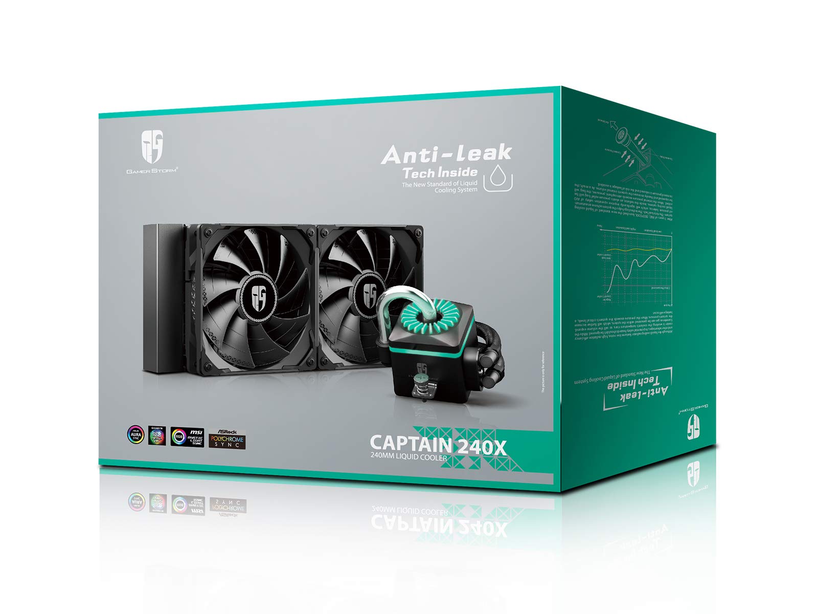 DEEPCOOL Captain 240X RGB AIO CPU Liquid Cooler, Anti-Leak Tech Inside, Stainless Steel U-Shape Pipe, Cable Controller and Motherboard with 12V 4-pin RGB Header Control, 3-Year Warranty