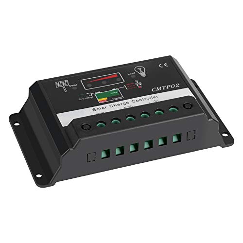 GLOGLOW 30A Solar Charge Controller, 12V/24V Solar Panel Battery Intelligent Regulator Portable Safety Charging Controller with USB Port Display