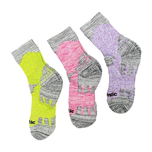 ethentic 3 Pairs Women's Multi Performance Cushion Cotton Athletic Outdoor Sports Hiking Socks (Large)