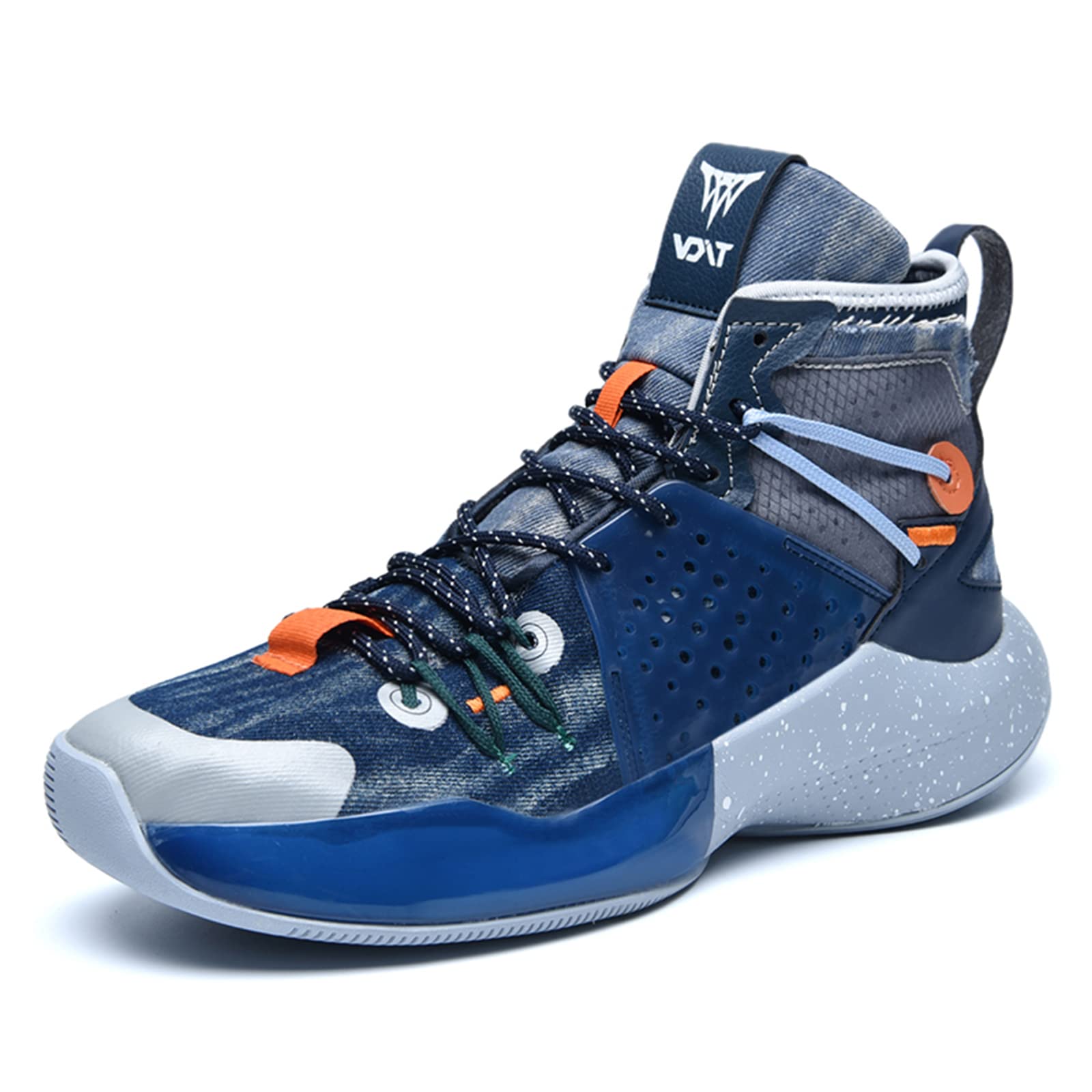 Dilchasp Men's High Top Basketball Shoes Fashion Running Sneakers Non Slip Training Athletic Shoes Navy Size 7