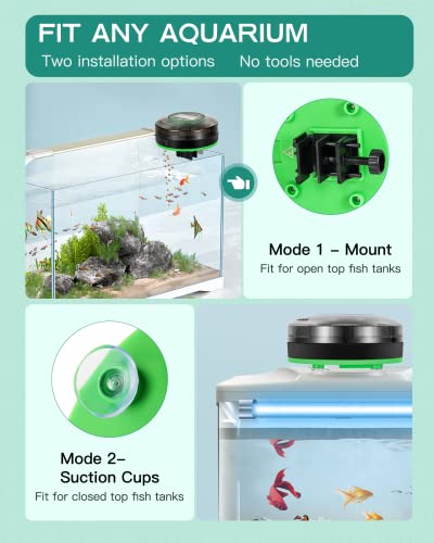 Petbank Automatic Fish Feeder for Aquarium - Rechargeable Fish Feeder Automatic Dispenser with Timer, Moisture-Proof and Precise Feeding Auto Fish Feeder for Vacation with USB Cable, LCD Display