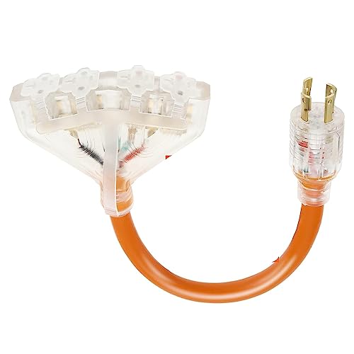 Finderomend 30 Amp to 110 Adapter, 5-20R x4-Outlets Generator Adapter Cord 25 Ft to 4X Household 125/250V (NEMA 14-30P to Four 5-20R) STW 10AWG for Power Outages, Camping, and Job Sites