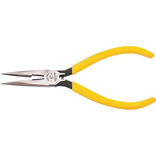 Klein Tools D203-6C Standard Long Nose Cutting Pliers with Spring, 6-Inch