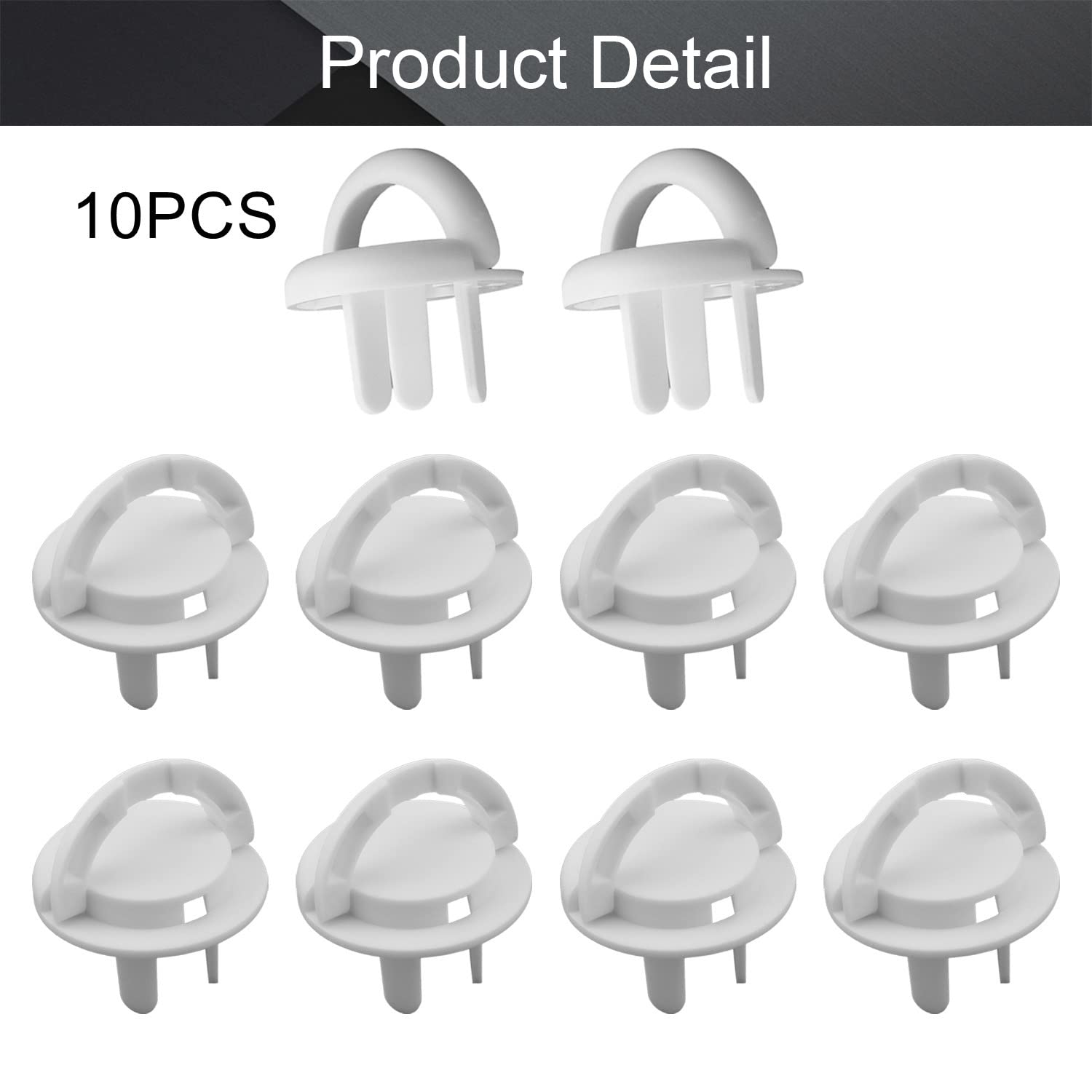 Fielect Outlet Plugs Covers Childproof Outlet Covers Protectors Electric Socket Cover Electrical Protector 3-Hole White 10Pcs