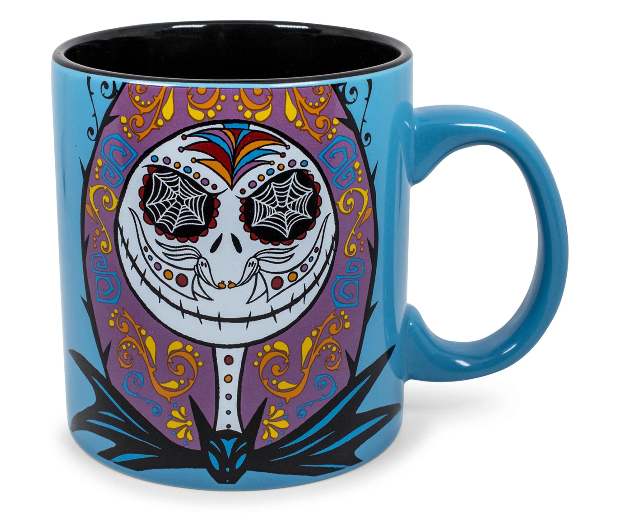 The Nightmare Before Christmas Jack and Sally Day of the Dead Ceramic Coffee Mug | Official Disney Kitchen Accessories | Oversized Cup For Home Kitchen, Holiday Drinkware | Holds 20 Ounces