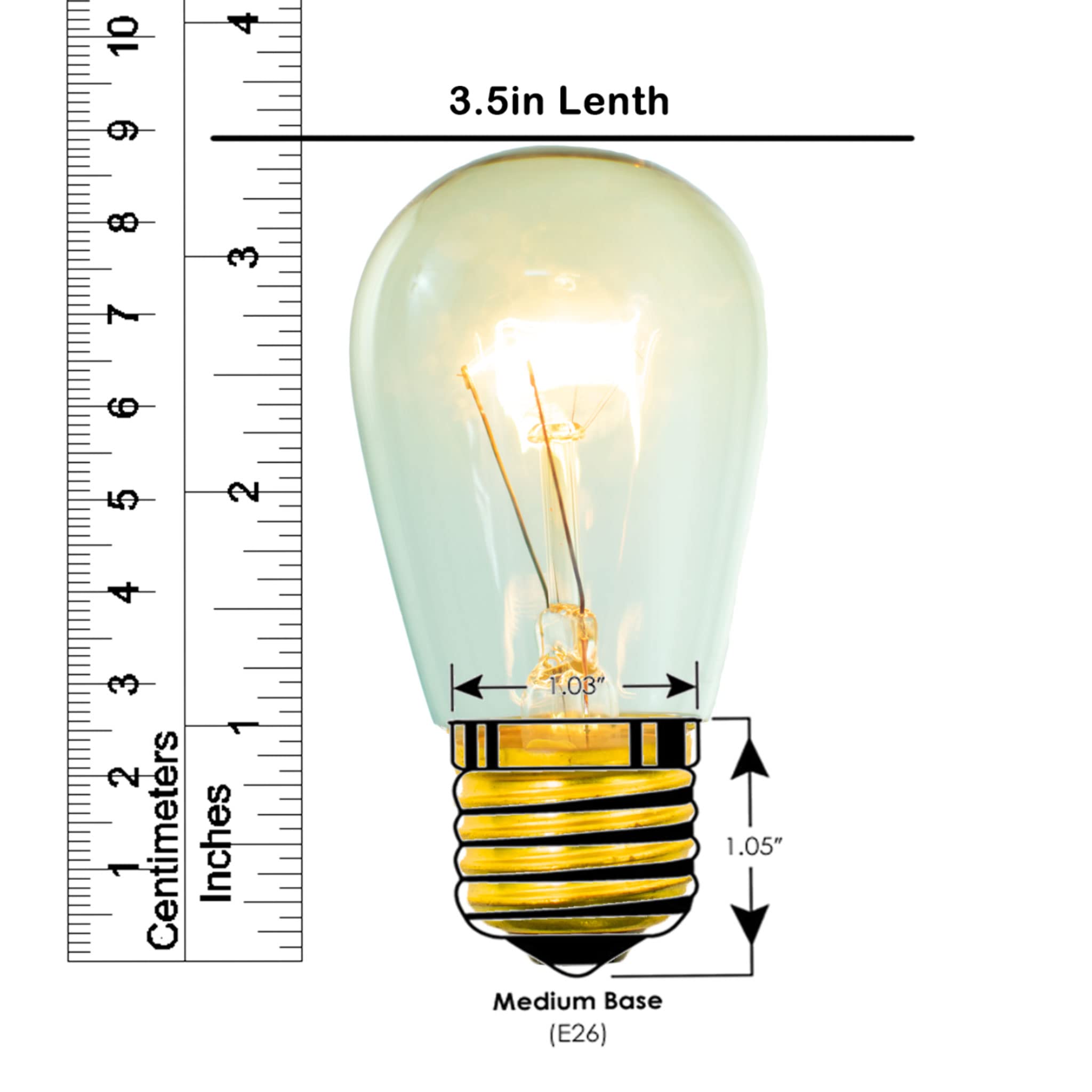 EST. LEE DISPLAY L D 1902 Clear Warm White Edison Bulbs 25/pcs Incandescent S14 Light Bulbs 11-Watt, 120-Volt, E26 Medium Base Sockets