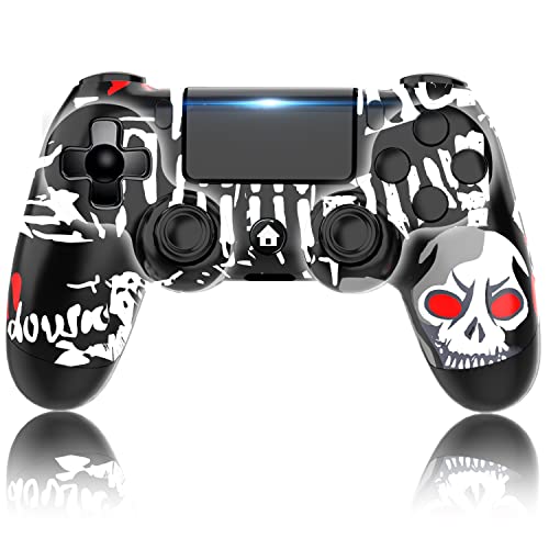 YUYIU 【Upgraded Wireless Controller for Ps4 Remote Plays-tation 4/Slim/Pro/PC, Gaming Controllers with Dual Vibration Shock Speaker, Camo Red with Headphone Jack Touch Pad Six Axis Motion Control