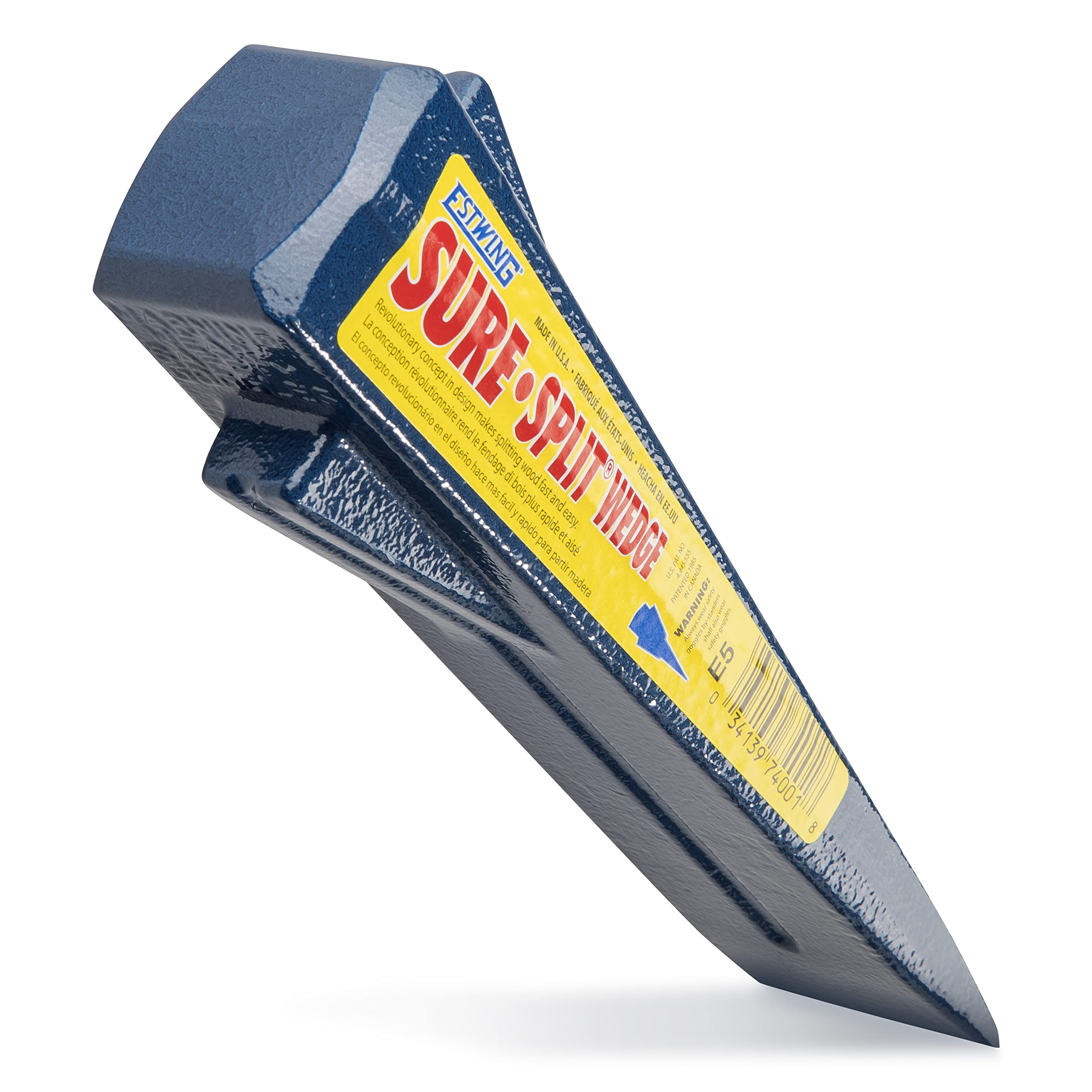 ESTWING Camper's Axe - 26" Wood Splitting Tool with All Steel Construction & Shock Reduction Grip - E45A | Estwing E-5 5 Lb Sure Split Wedge