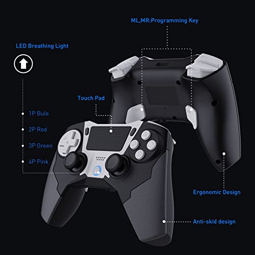CTPOWER Wireless Controller for PS4/Slim/Pro/PS3 Console, Built-in Speaker/Enhanced Dual Vibration/6-Axis Motion Sensor Function (Carbon Black)