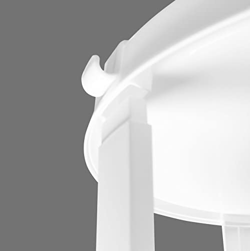 Fineget Large Rotating Lazy Susan Spice Rack Organizer 2 Tiers Countertop Shelf Turntable Spinning Storage Cabinet Plastic Shelves for Kitchen Bathroom White