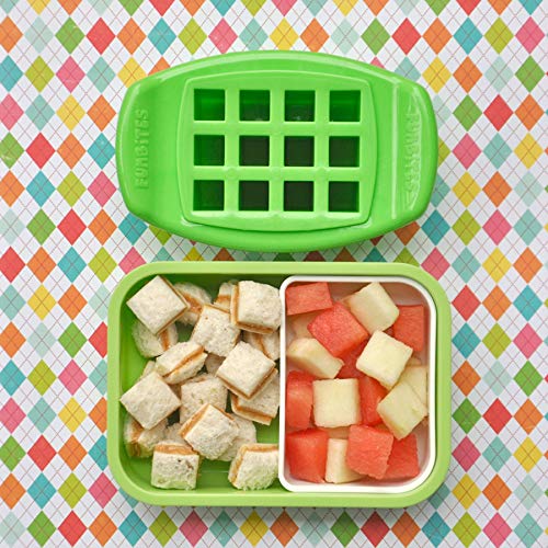 FunBites Food Cutter for Kids, Green Squares