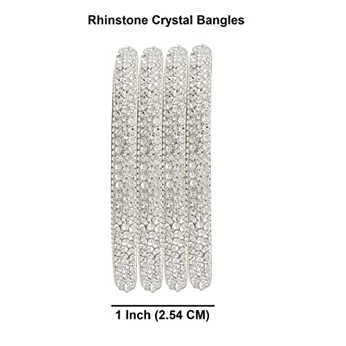 Efulgenz Indian Bangle Set Bollywood Style Rhinestone Crystal Bridal Bracelet Jewellery Set for Women