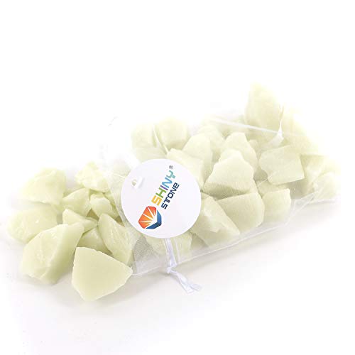 Glow in The Dark Fire Glass Gravel Stones Rocks for Fire Pit Use Fish Tank Aquarium Garden Decoration,2-4cm,680g/1.5lb (Yellow Green)