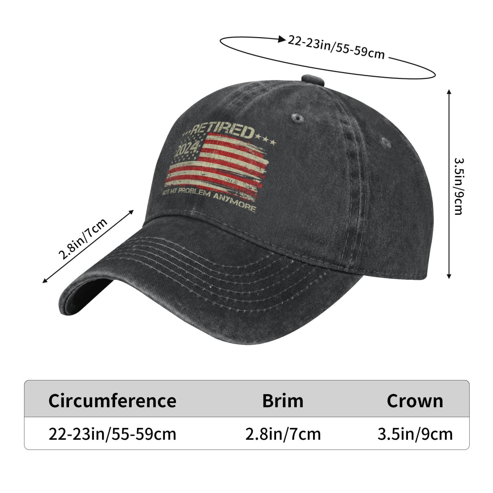 Funny Retirement Gift for Men's 2024 Retired 2024 Not My Problem Anymore Shirt Hat for Women Gifts for Birthday USA Flag Hat Cool Stuff