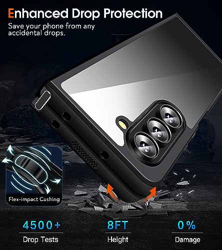 Z Fold 5 Case for Samsung Galaxy Z Fold5 5G, Slim Ultra-Thin Crystal Clear Acrylic PC Back Cover [Hinge][Transparent] Soft Silicone Bumper Full-Body Shockproof Protective Cases for Samsung Z Fold 5 5G