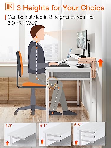 ODK 48 Inch Computer Desk with 3 Drawer and Large Storage Shelves, Home Office Desk with Monitor Shelf, Modern Work Writing Study Desk, White