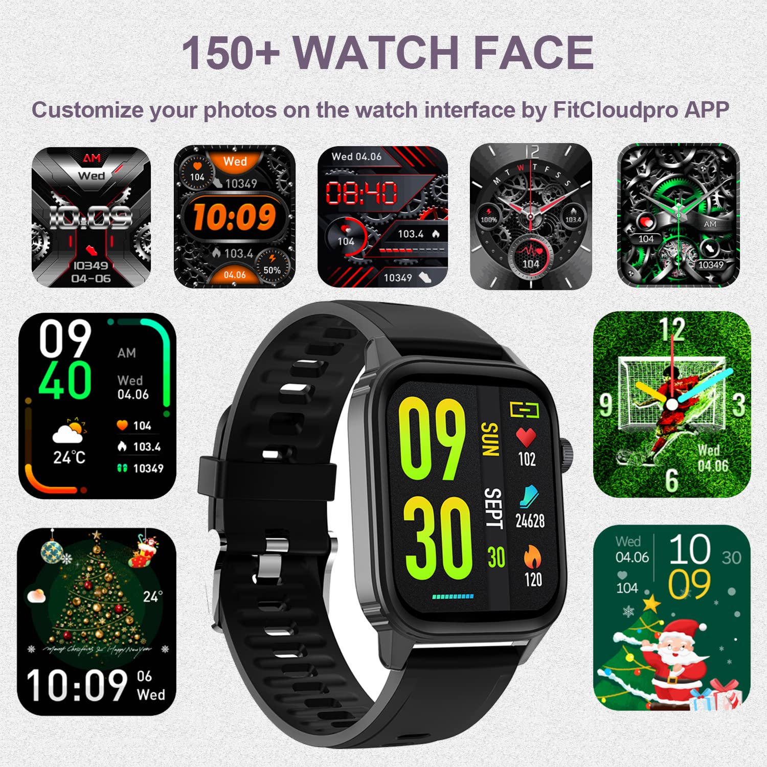 JOSTART 1.85" Smart Watch for Men with Bluetooth Call, Fitness Tracker with 24/7 Heart Rate Monitor, 19 Sport Modes Sleep Tracker Step Counter Walking Activity Tracker for Android iPhone iOS