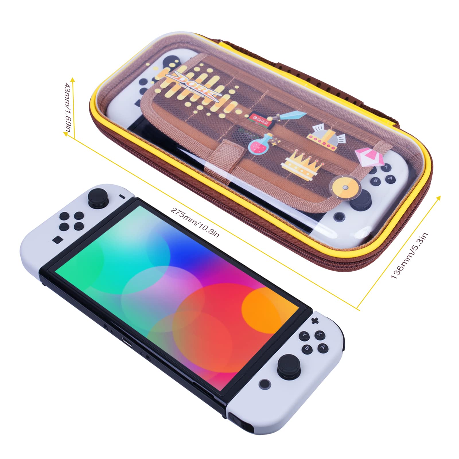 DOBE FOMIS ELECTRONICS Carrying Case for Nintendo Switch/Switch OLED Portable Cute Storage Switch Travel Case with Protective Hard Shell 10 Games Card Slots for Console & Accessories