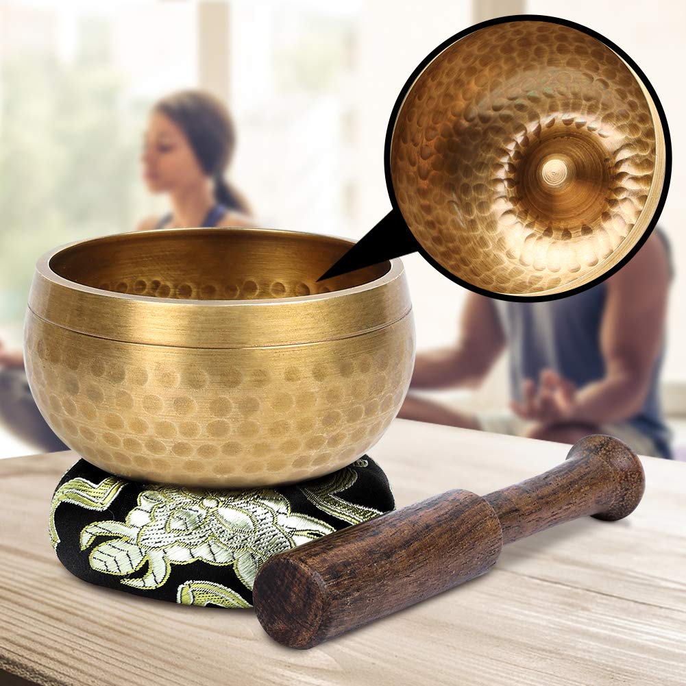 DomeStar Tibetan Singing Bowl Set, Sound Bowl Meditation Bowl Cushion for Meditate Yoga Chakra Healing Relaxation