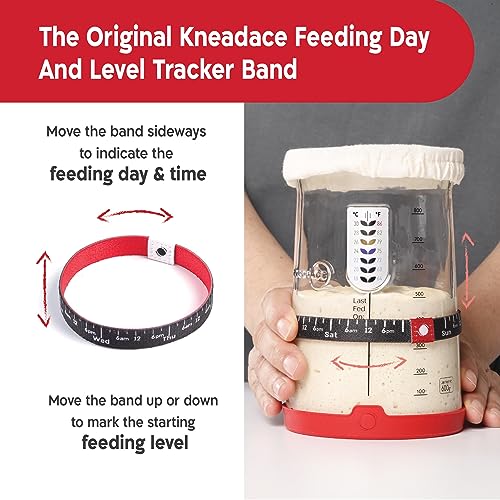 KneadAce Pro Sourdough Bread Starter Kit - 34 oz Large Capacity Sourdough Starter Jar with 5 unique features for the perfect sour dough bread & sourdough starter kit - sourdough bread baking supplies