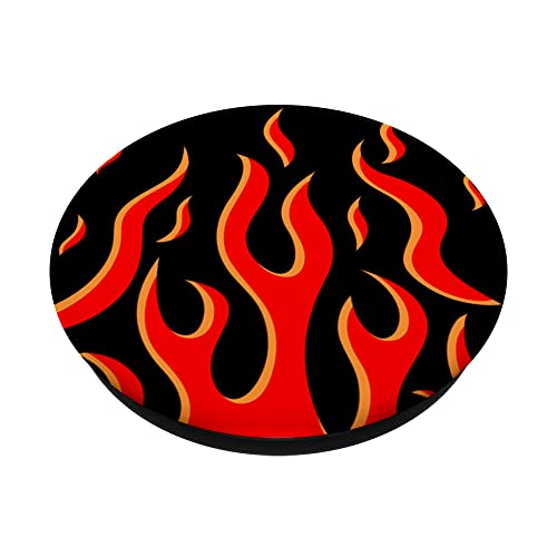 Y2K Red Flame Fire Pattern Psychedelic Aesthetic Phone PopSockets Swappable PopGrip