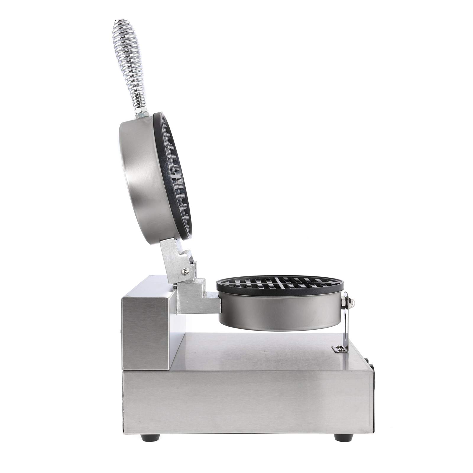 Dyna-Living Waffle Maker Commercial Waffle Maker Machine 110V 1200W Non-stick Waffle Iron Maker Stainless Steel Round Commercial Waffle Maker for Restaurant