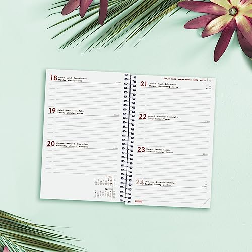 Finocam – Design Collection Now Spiral International Planner 2024 Horizontal Week View January 2024 – December 2024 (12 Months)