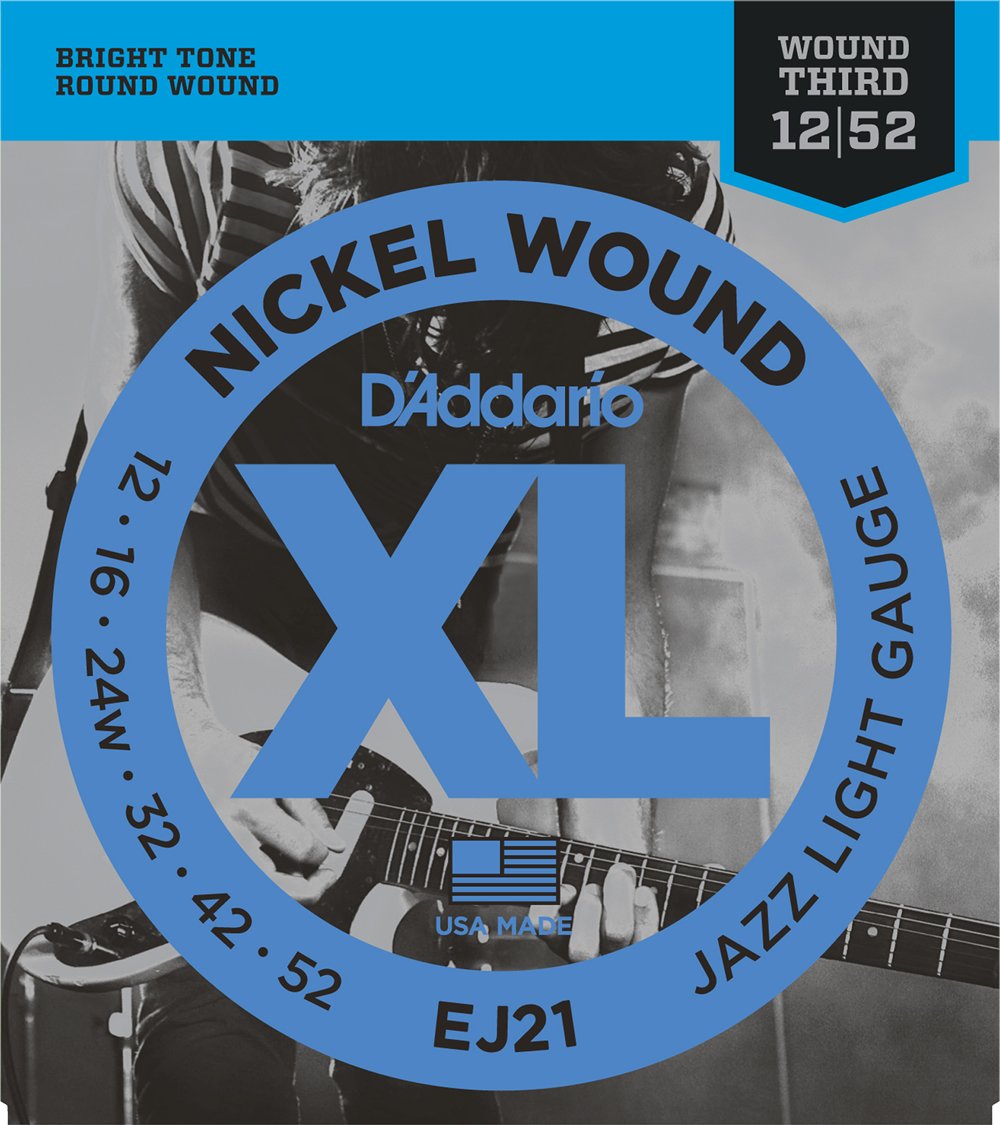 D'Addario EJ21 Jazz Light .012-.052 - MSRP $10.99 AUTHORIZED DEALER