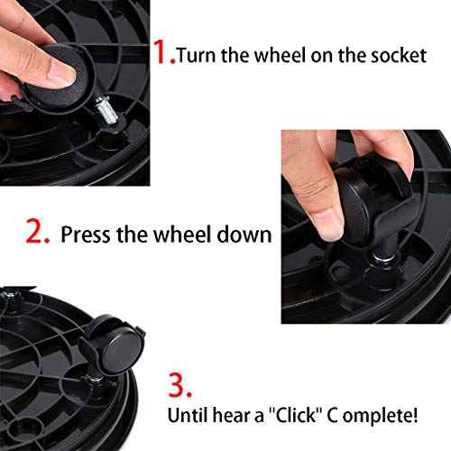 Skelang 4-Pack Plant Caddy 11.8 Inches, Plant Pallet with Brake Wheels, Plant Stand Roller for Indoor and Outdoor Heavy Duty Planter, Load Capacity 125 Lbs (Black)