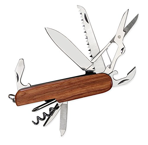 Dimension 9 Al 9-Function Multi-Purpose Tool Knife, Rosewood
