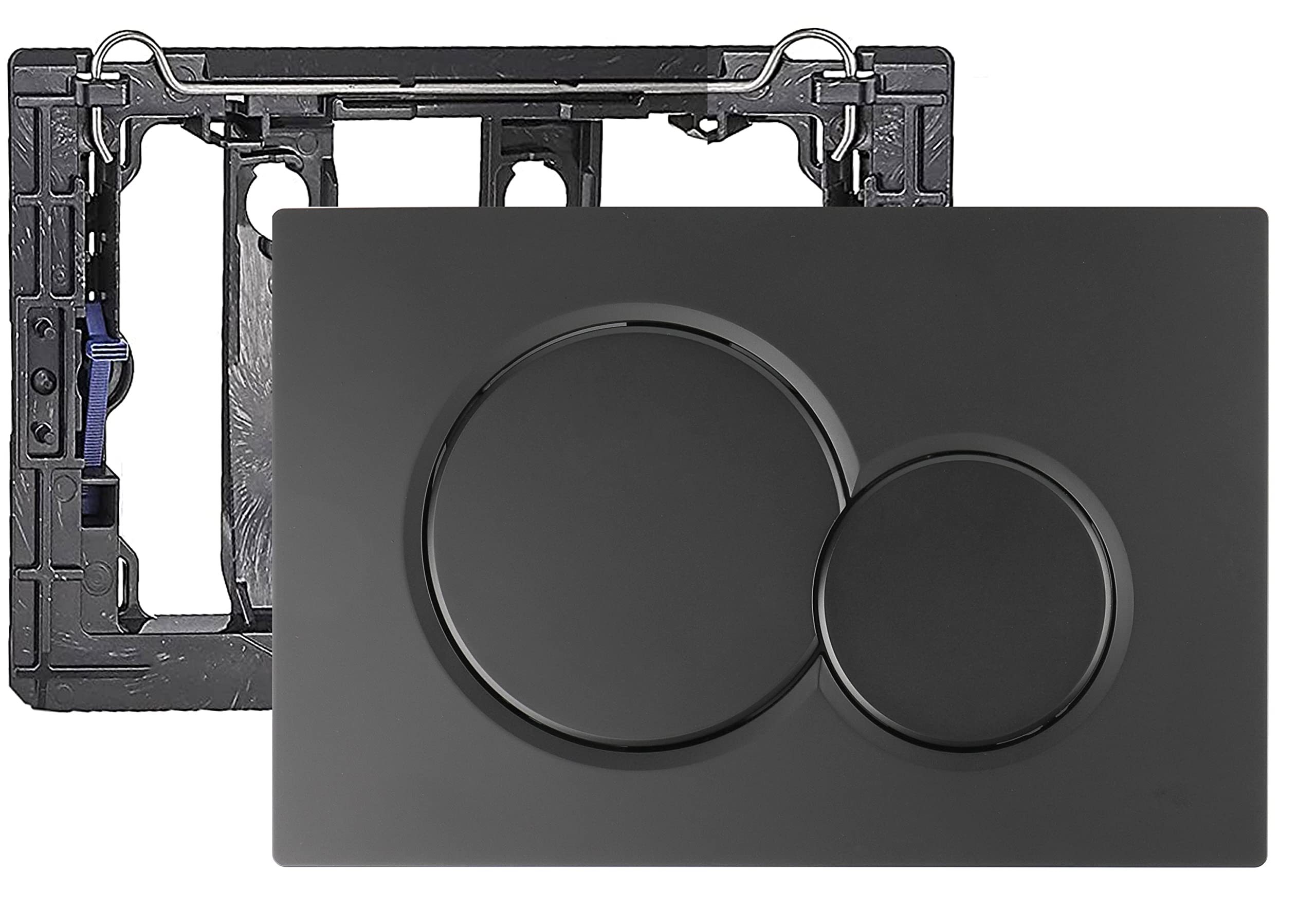 Dual Flush Actuator Plate Front Actuation Compatible with Geberit 115.770.46.6, Matte Black